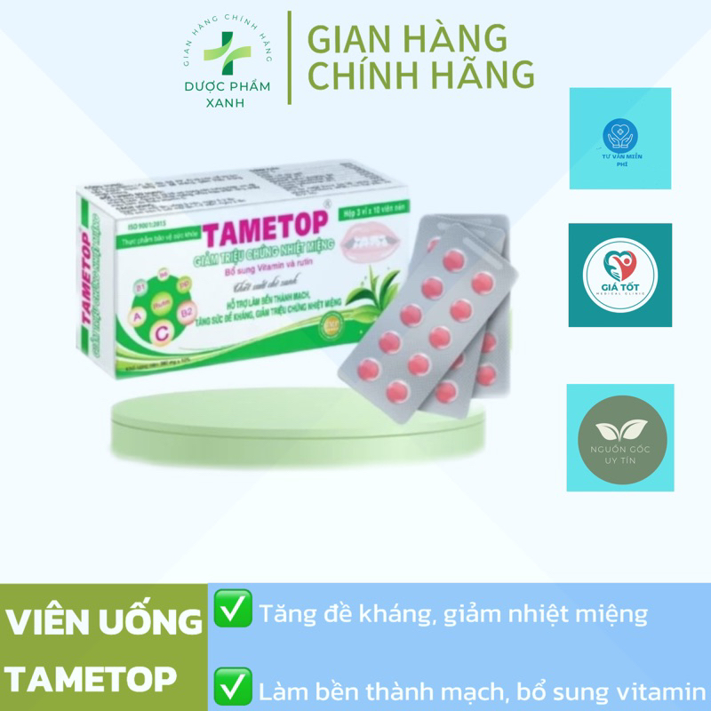 Viên uống Tametop nhiệt miệng thảo dược,hộp 30 viên | Shopee Việt Nam