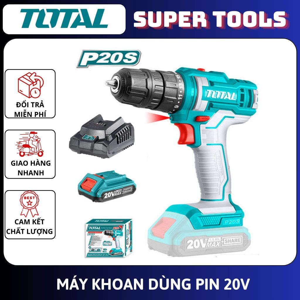 TOTAL Máy khoan dùng pin 20V KÈM PIN SẠC TDLI200518 | Shopee Việt Nam