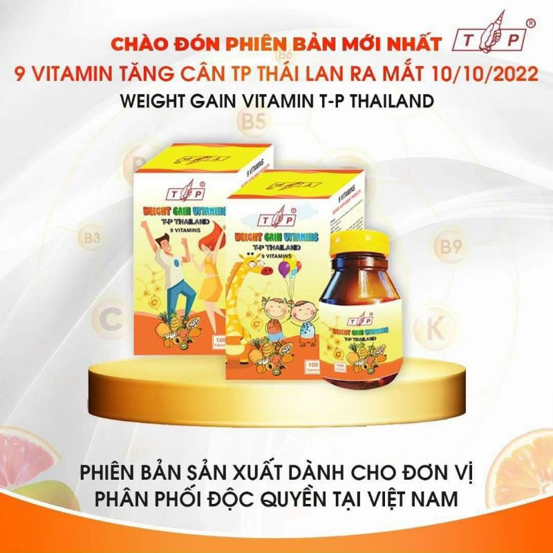 Viên tăng cân Vitamin TP Chính Hãng 100v, Hỗ Trợ Ăn Ngủ Ngon, Cải Thiện ...