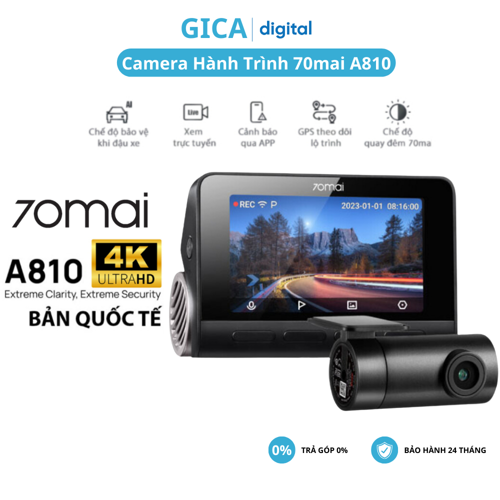 Camera hành trình 70Mai A810 4K HDR Quốc Tế Cảm biến Sony quay đêm siêu ...