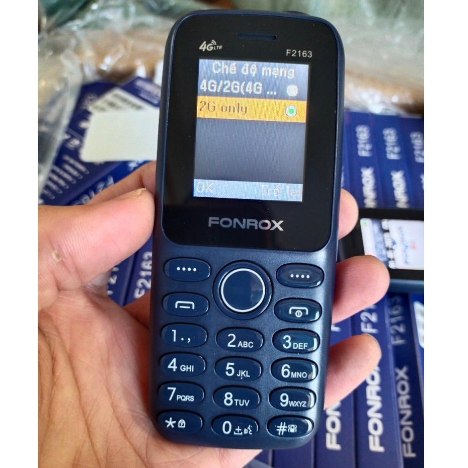 Điện thoại 2 sim Fonrox F2163 mạng 4G,có chế độ Rung, Pin siêu khủng ...