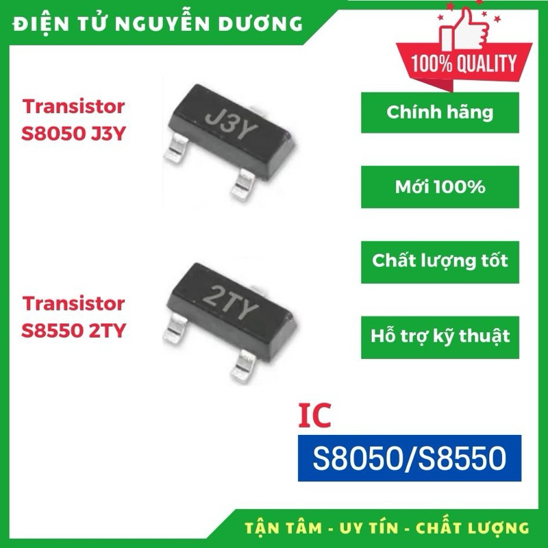 Transistor S8050 J3Y, S8550 2TY chính hãng chất lượng tốt | Shopee Việt Nam