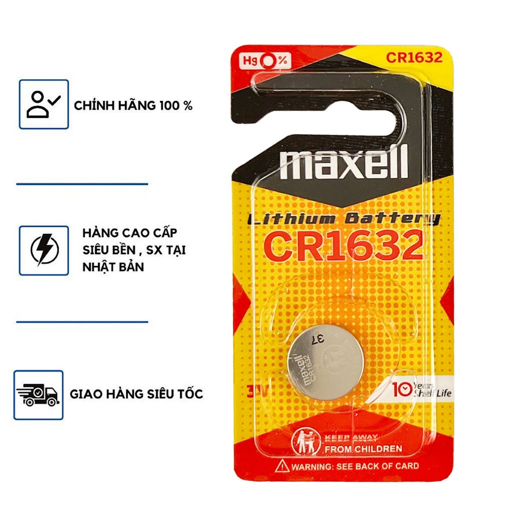 Pin chính hãng Maxell CR1632 Lithium 3V - Made In Japan vỉ 1 viên cao ...