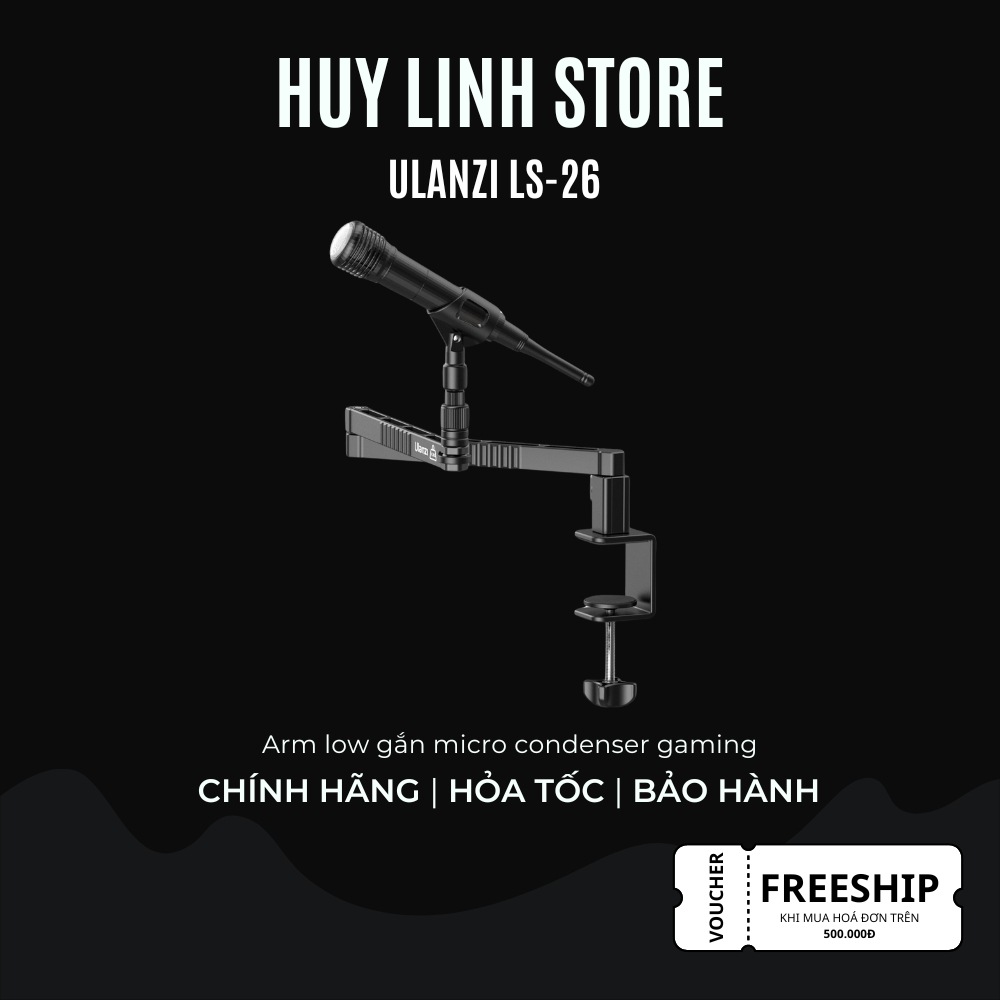 Tay ARM Low Ulanzi LS26 thiết kế dạng gấp gọn tiện lợi Kẹp MicroPhone ...