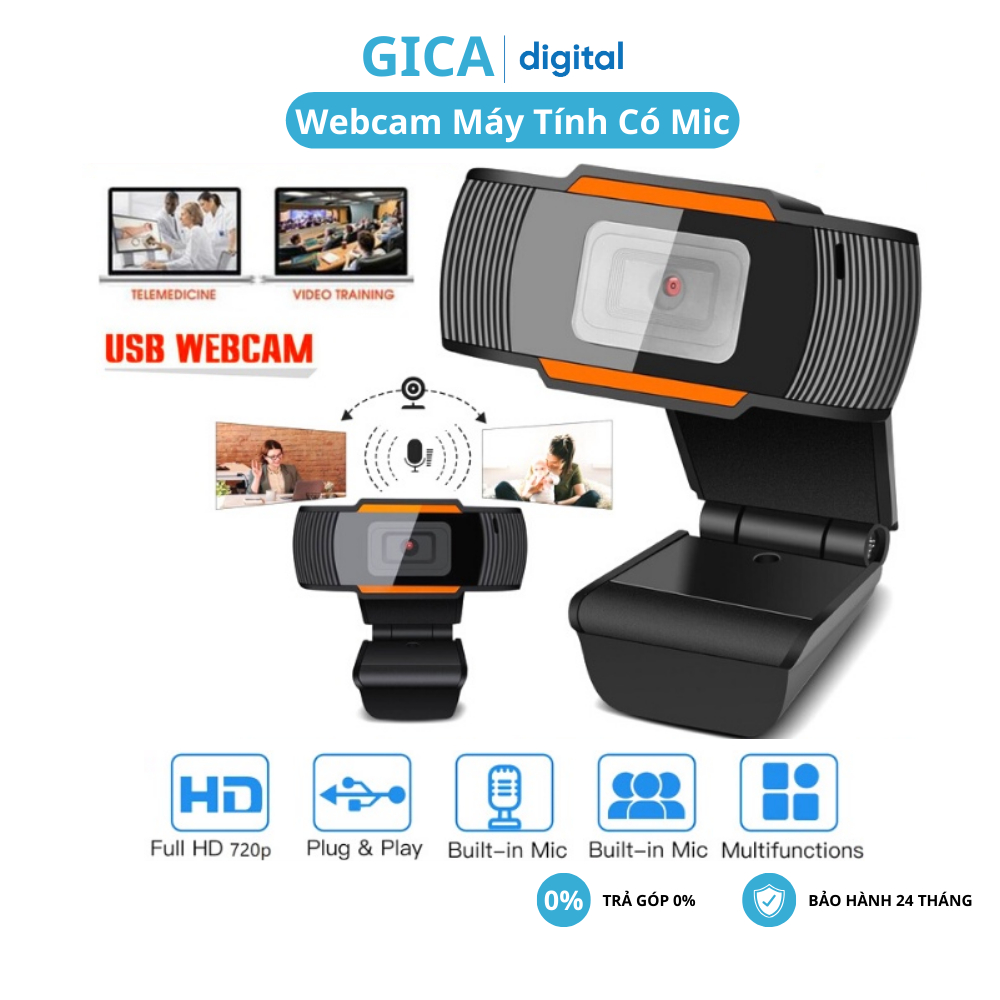 Webcam máy tính laptop livestream có Mic Full HD PC Gaming 720P High ...