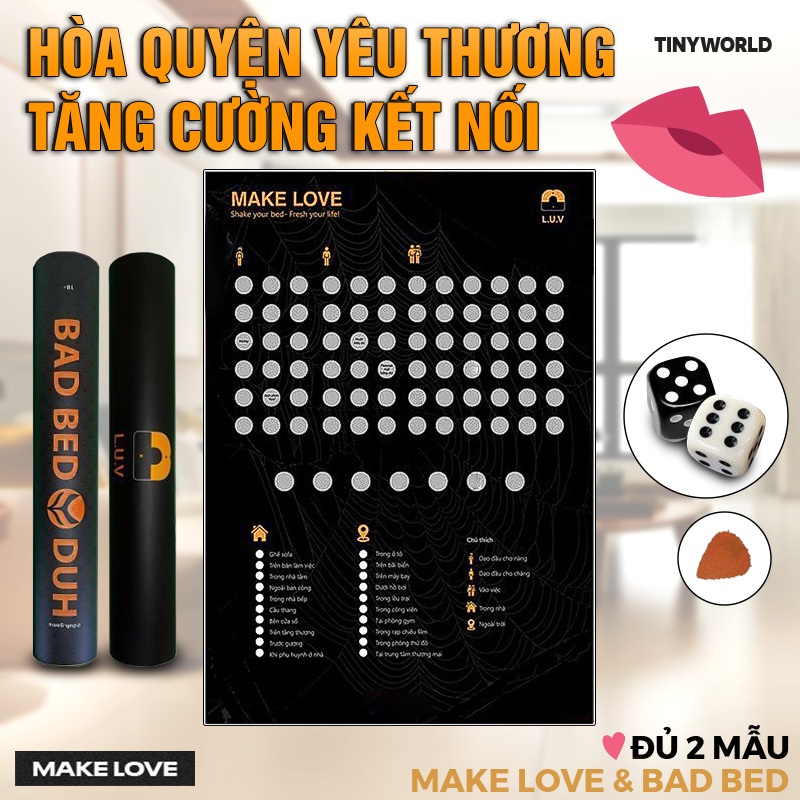 (Che Tên) Bảng Game Bad Bed Make Love Trò Chơi Nâng Tầm Cảm Xúc -Tinyworld | Shopee Việt Nam