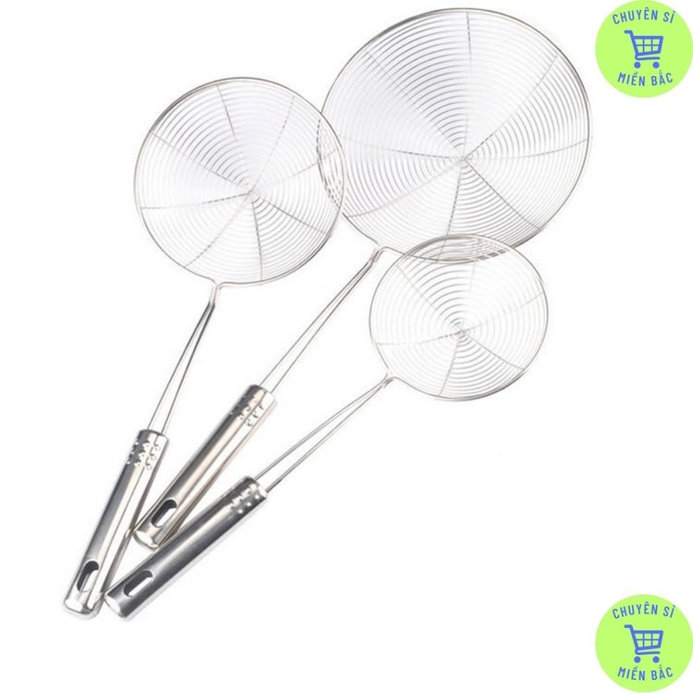 Vợt lẩu nấu rán chiên chao vòng 12cm vớt thức ăn bằng inox bền đẹp sáng ...