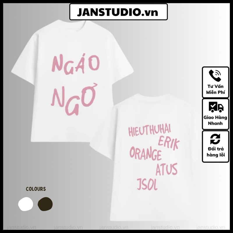 Áo NGÁO NGƠ team HIEUTHUHAI ATUS JSOL ERIK ORANGE cotton 2 chiều ...