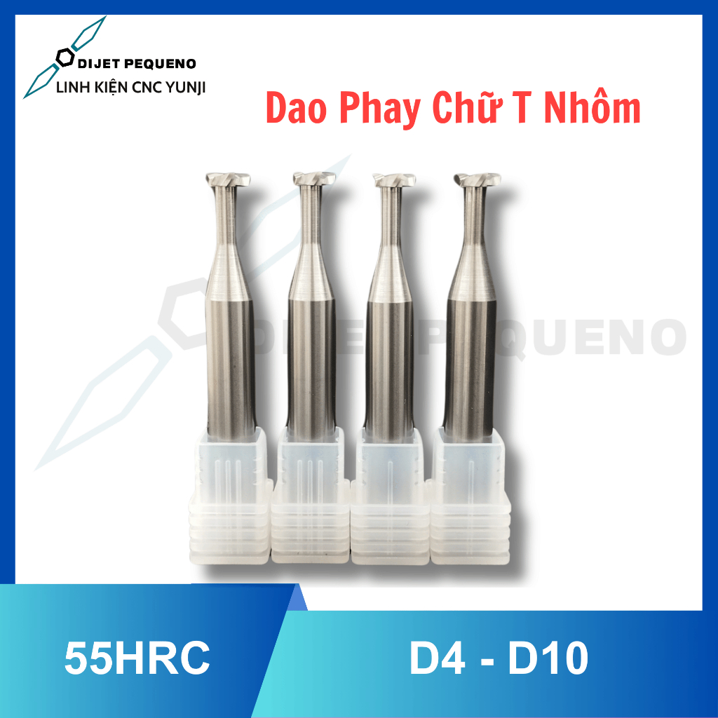 [ D4 - D10 ] Dao Phay Chữ T 55HRC 4F Nhôm | Shopee Việt Nam