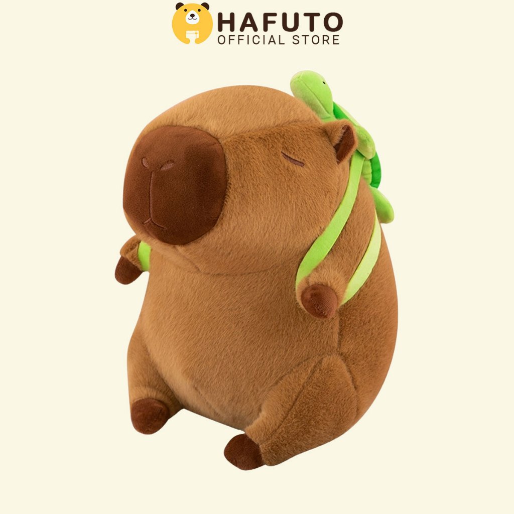 Gấu Bông Chuột Capybara Hafuto đeo balo rùa xinh xắn, quà tặng đồ chơi ...