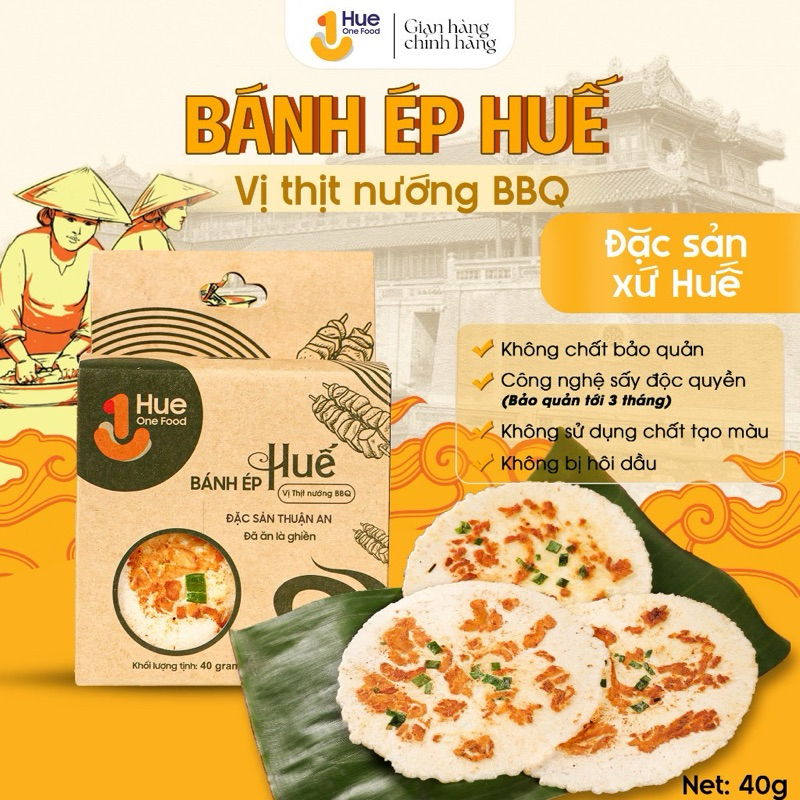 BÁNH ÉP HUẾ - Vị thịt nướng BBQ hộp 40g ( Size Nhỏ) | Shopee Việt Nam