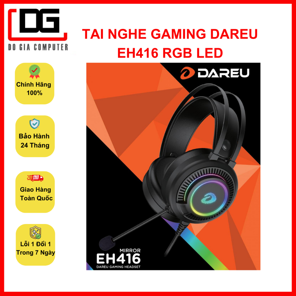 Tai nghe gaming Dareu EH416 RGB LED giả lập 7.1 ( Jack USB) | Shopee ...