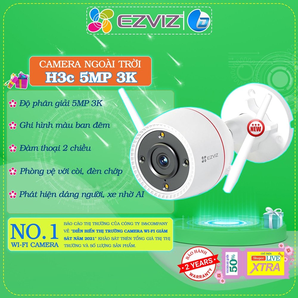 Camera wifi ngoài trời cố định Ezviz H3c 2MP/3MP/4MP 2K 2K+ chính hãng ...