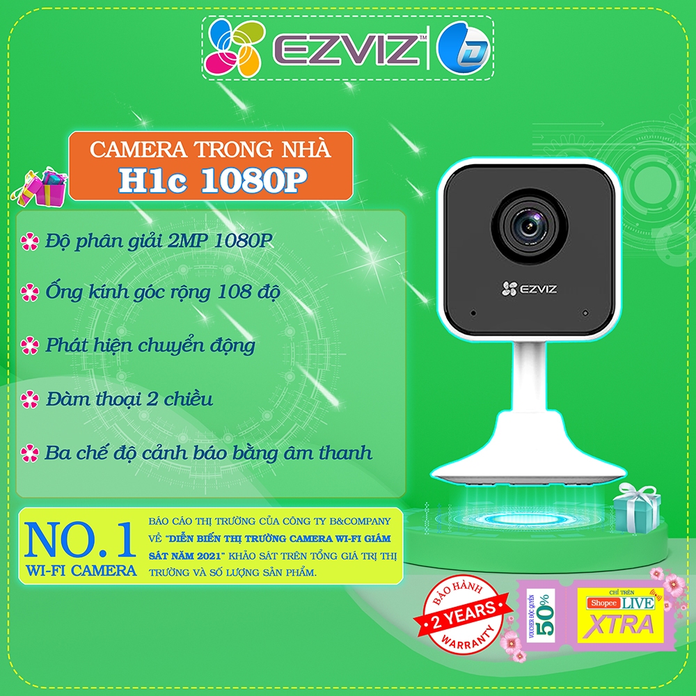Camera wifi Ezviz H1c C1C 2MP chính hãng, đàm thoại 2 chiều, đế nam ...