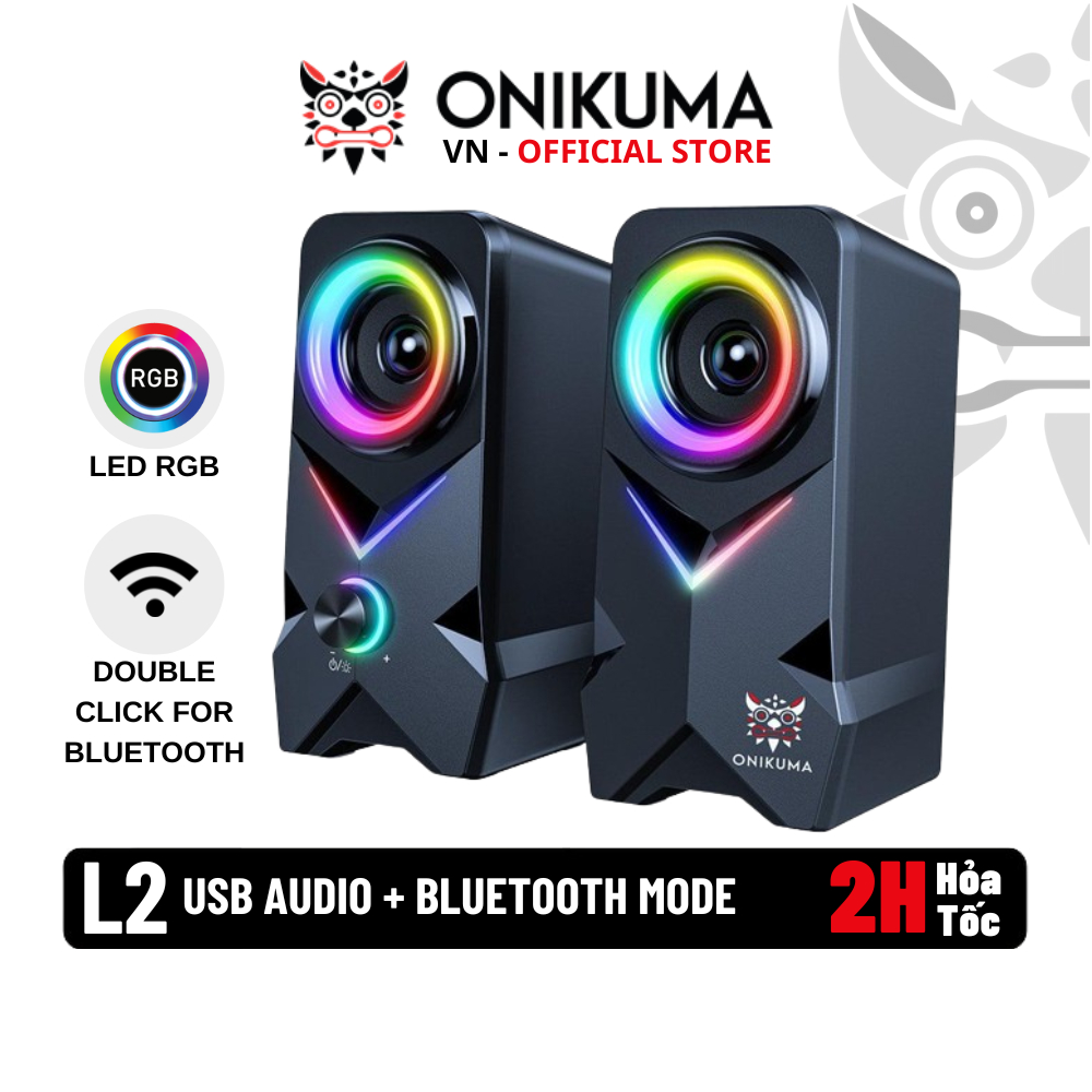 Loa Bluetooth gaming kết hợp có dây Audio USB ONIKUMA L2 hiệu ứng LED RGB âm thanh 3D sống động ...