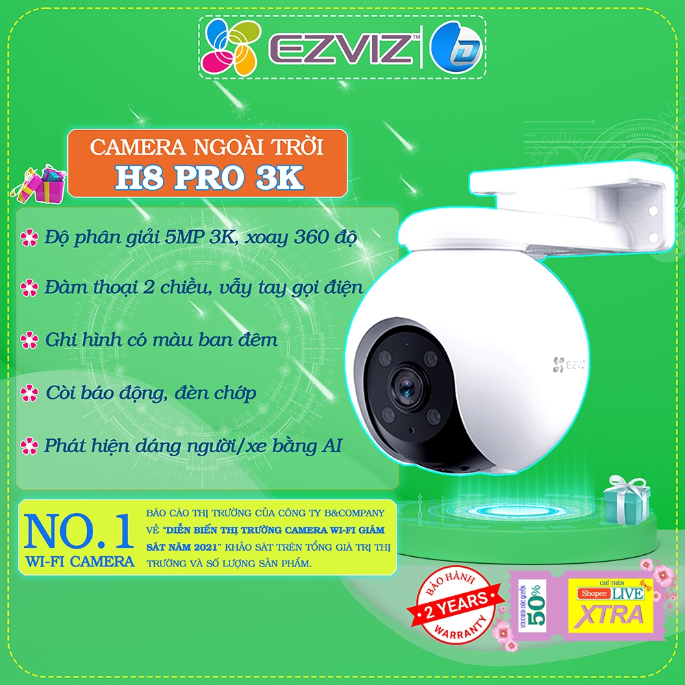 Camera wifi ngoài trời Ezviz H8 PRO 3MP/5MP 3K siêu nét chính hãng, đàm thoại 2 chiều | Shopee ...