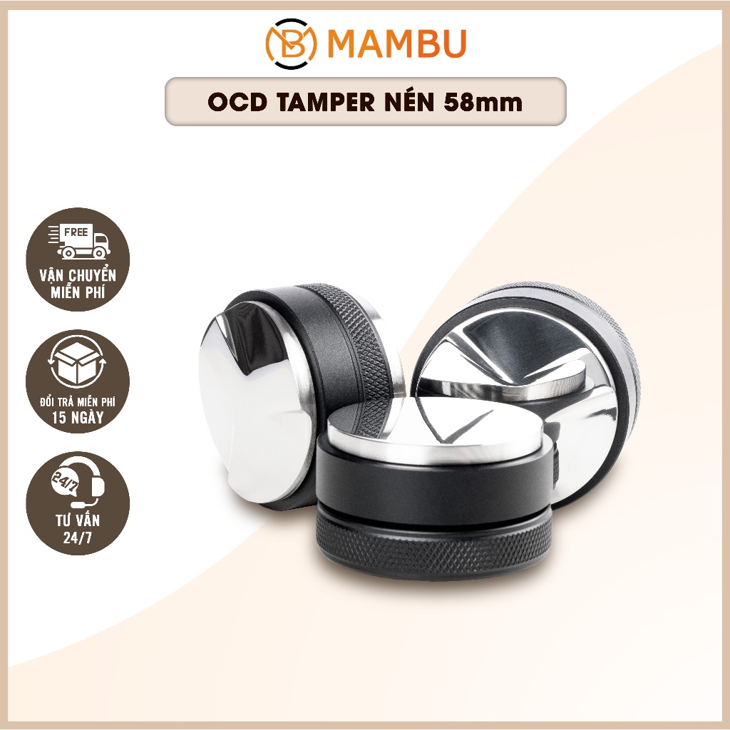 Tamper ocd 58mm Tamper nén cà phê 2 đầu Dụng cụ dàn đều và nén cà phê ...