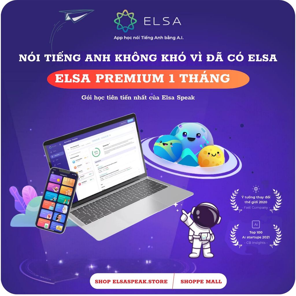 Phần mềm ELSA Premium - 1 Tháng (Trọn bộ bao gồm ELSA Pro, ELSA AI và ...
