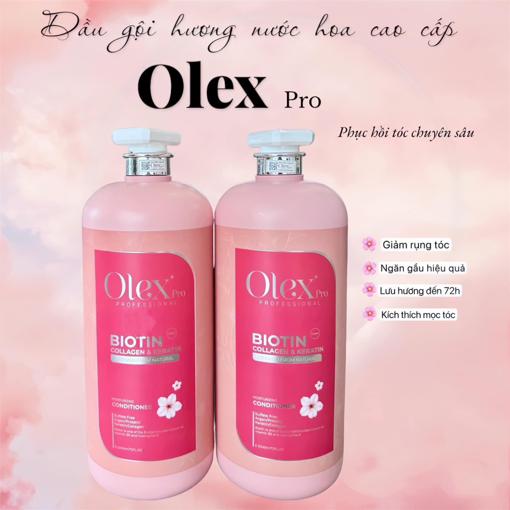 Cặp Dầu Gội Xả Olex Pro Biotin Collagen Keratin Hair Salon 2000ML Cho ...