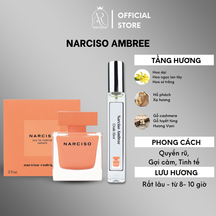Nước Hoa Nữ Narciso Rodriguez Ambree - Nar Cam Đỏ Lùn Chiết 10ml ...