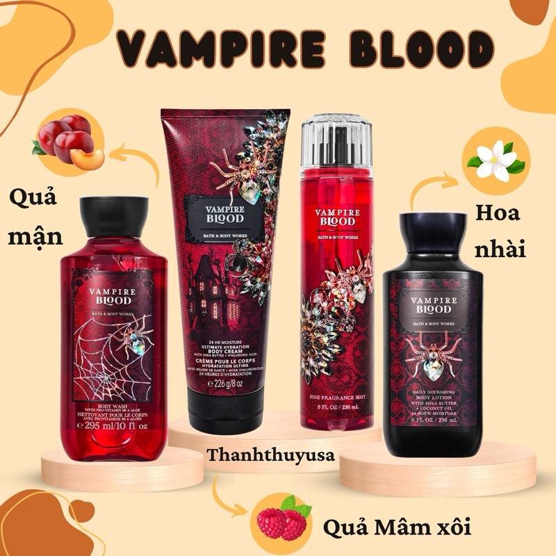 [ Vampire Blood ] Bộ Sản Phẩm Sữa Tắm - Lotion - Body Mist Xịt Thơm ...