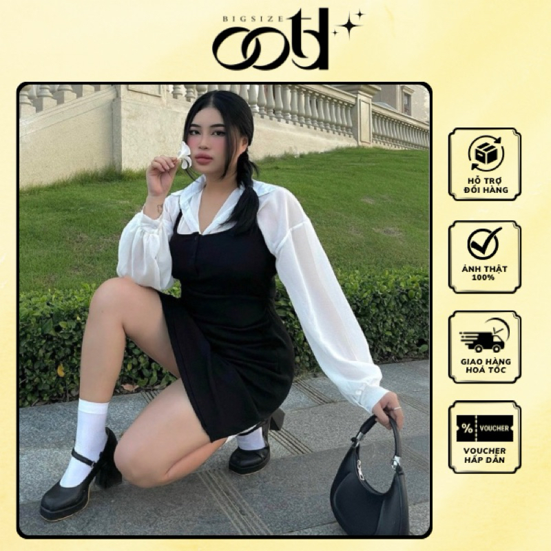 [OOTD BIGSIZE] Set đầm body cổ yếm xếp li nhún kèm khoác voan | Shopee ...