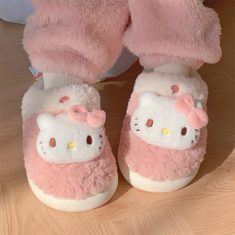 Dép bông,dép đi trong nhà hình Hello Kitty dễ thương phong cách ulzzang ...