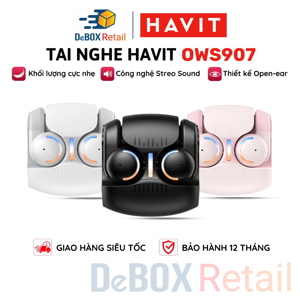 Tai Nghe Bluetooth Havit Open-Ear OWS907, Công Nghệ Truyền âm Định ...