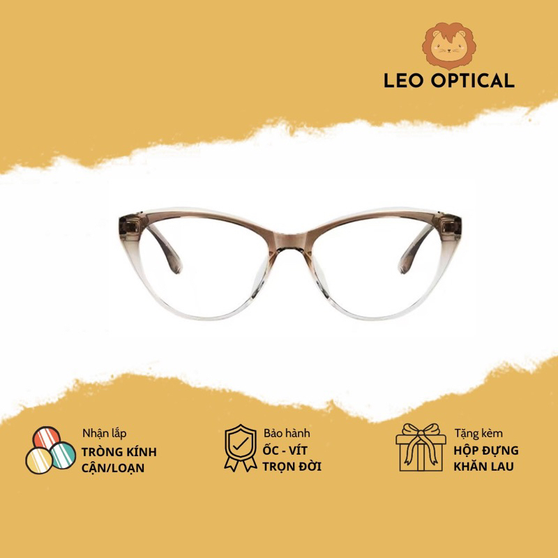 Kính mắt mèo nhựa dẻo cao cấp chuyên lắp cận thiết kế thanh lịch đơn giản LEO OPTICAL M23057 ...