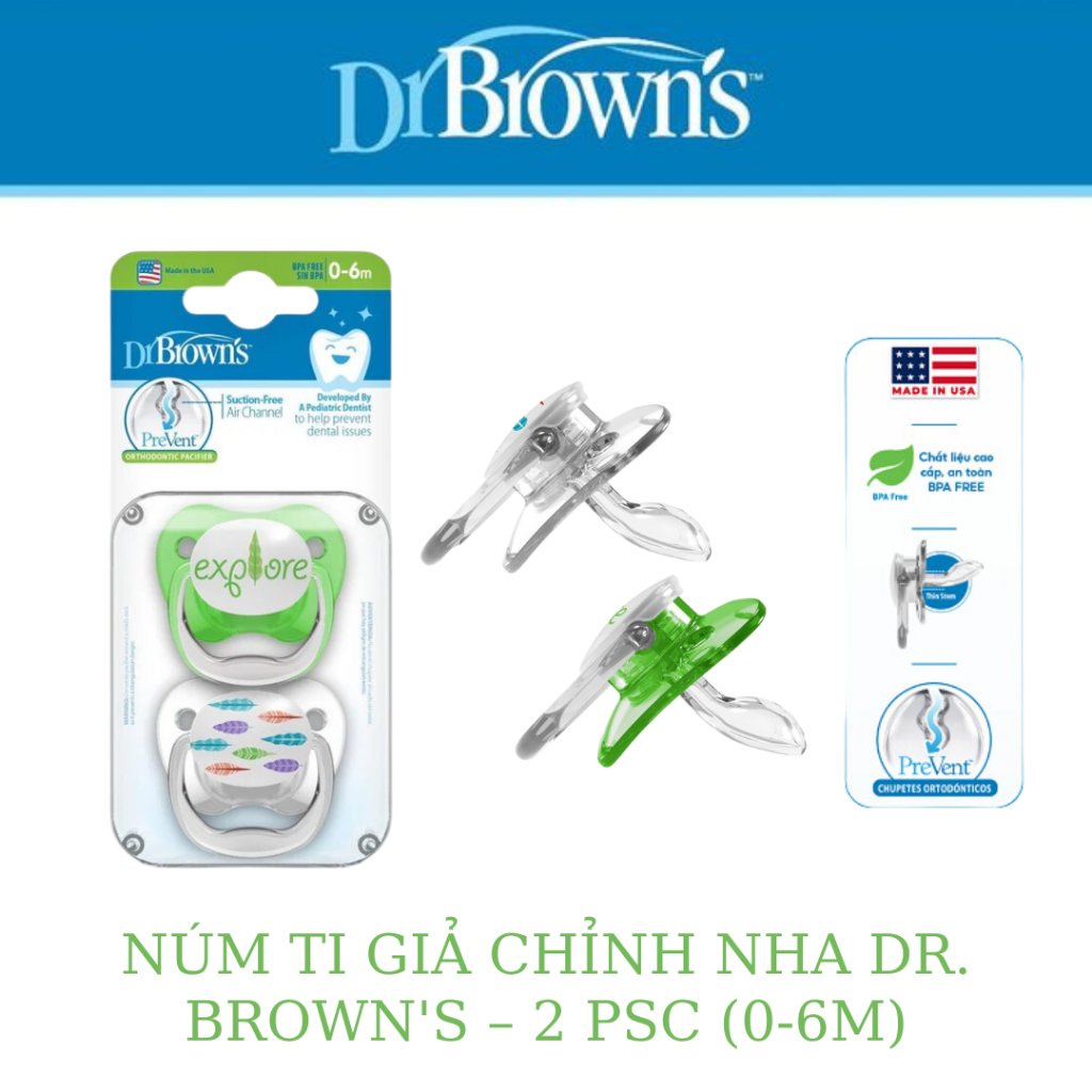 Núm ti giả chỉnh nha Dr. Brown's – 2 psc (0-6m) | Shopee Việt Nam