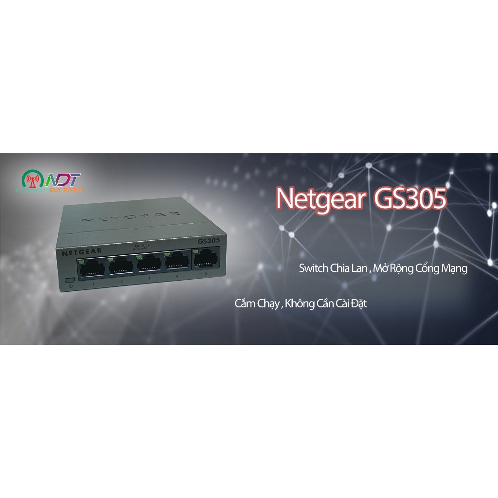 Netgear GS305 , Bộ chuyển mạch unmanaged , 5 cổng Gigabit Ethernet ...