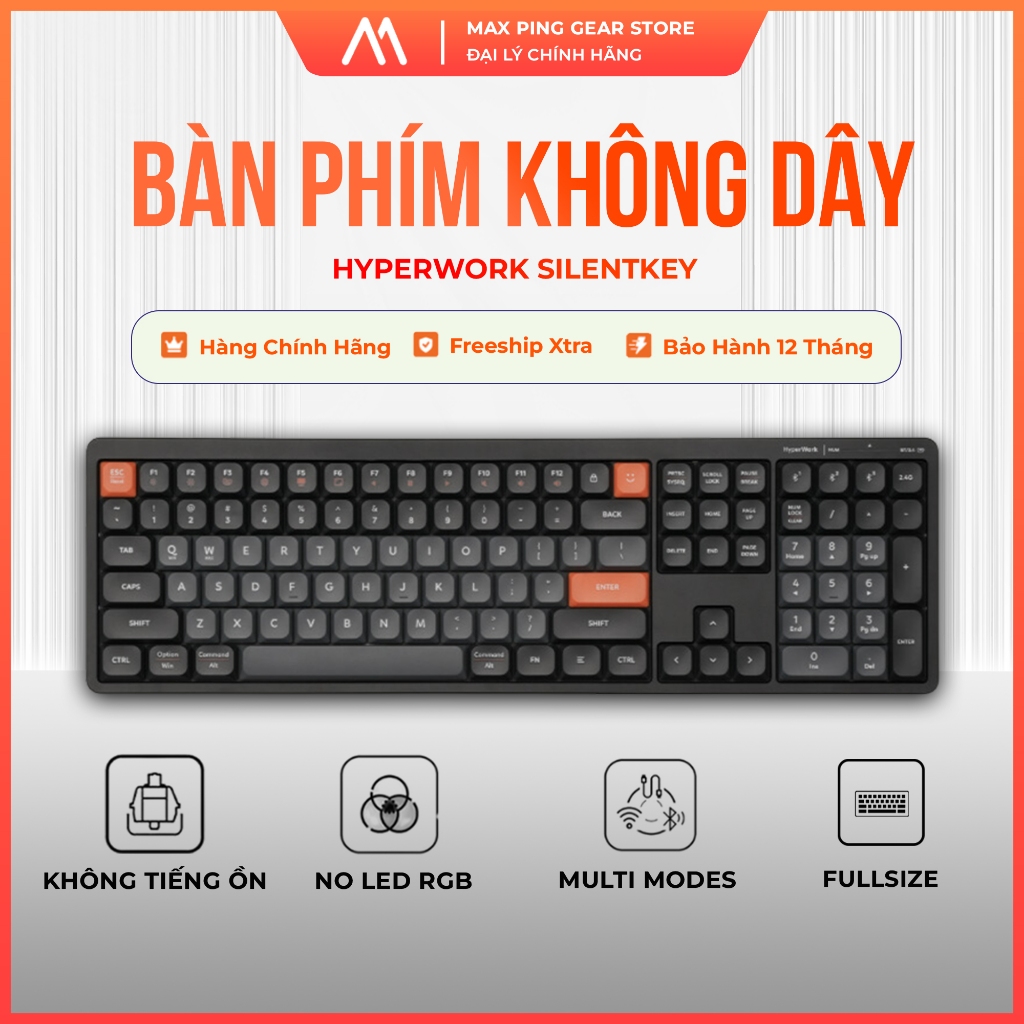 Bàn phím không dây HyperWork SilentKey | Shopee Việt Nam