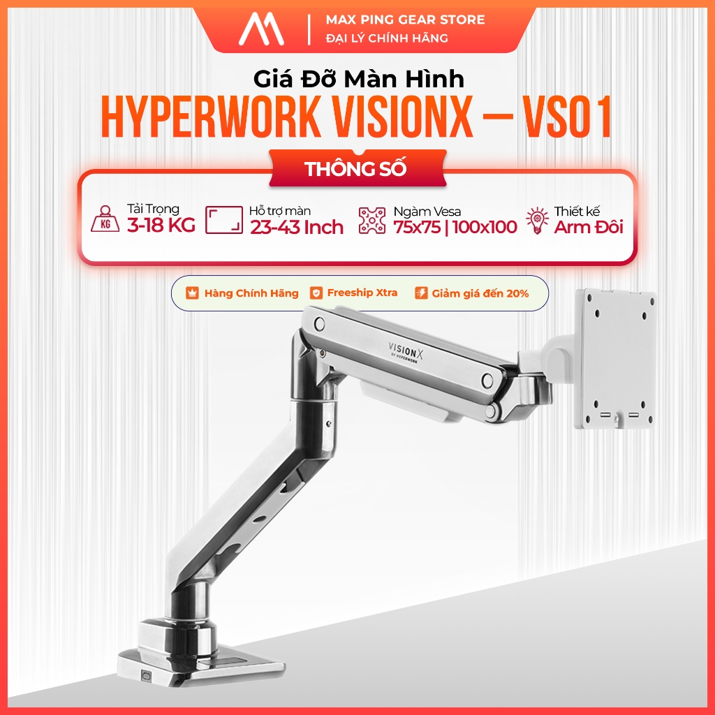 Giá đỡ màn hình HyperWork VisionX – VS01 | CHÍNH HÃNG | Shopee Việt Nam