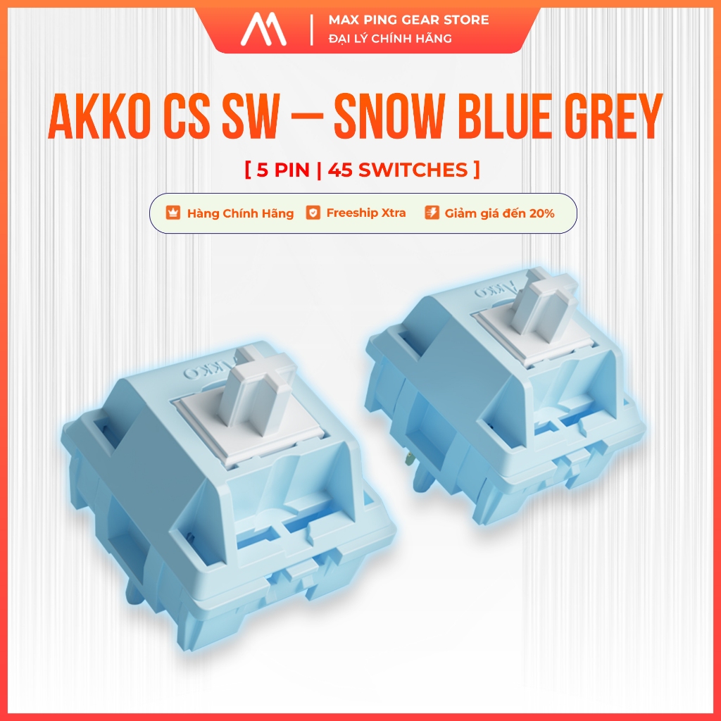 Switch bàn phím cơ AKKO CS switch – Snow Blue Grey (45 switch / 5 pin ...