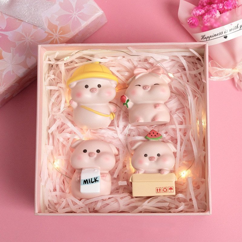 [Size Nhỏ] Set 4 heo mini nhỏ nhắn xinh xắn siu cute , trang trí bàn ...