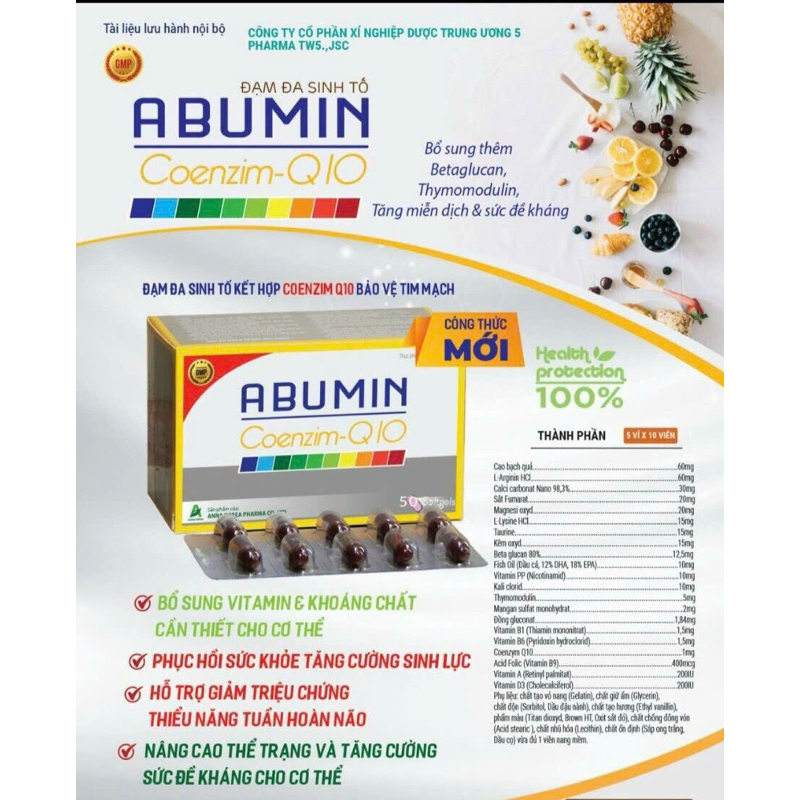 ABUMIN Coenzim-Q10 Bổ sung các Vitamin và Khoáng chất thiết yếu cho cơ ...