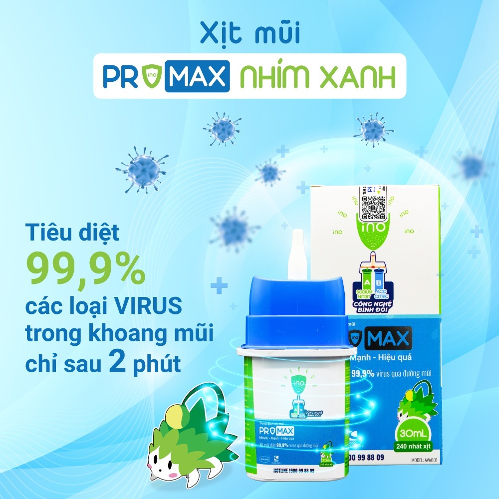 Xịt mũi PROMAX iNo chai 30ml (240 nhát xịt) hiệu quả 99,9% nhanh - mạnh ...