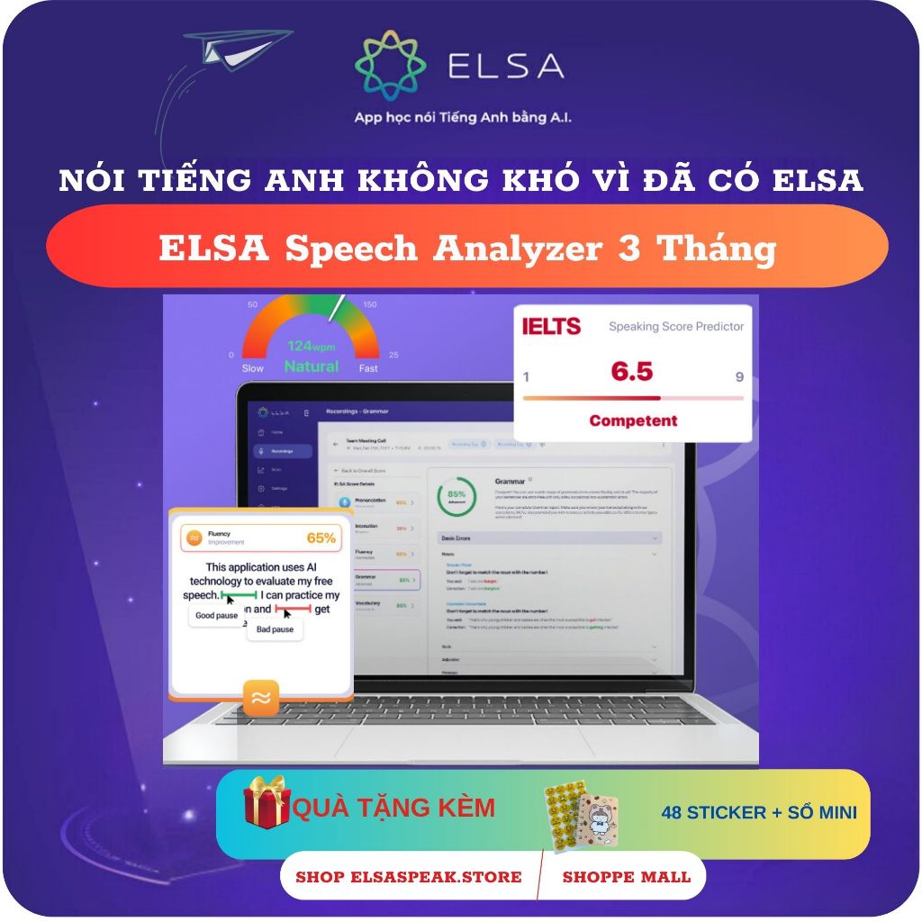 ELSA Speech Analyzer thời hạn 3 Tháng - Công cụ luyện nói tiếng Anh toàn diện | Shopee Việt Nam