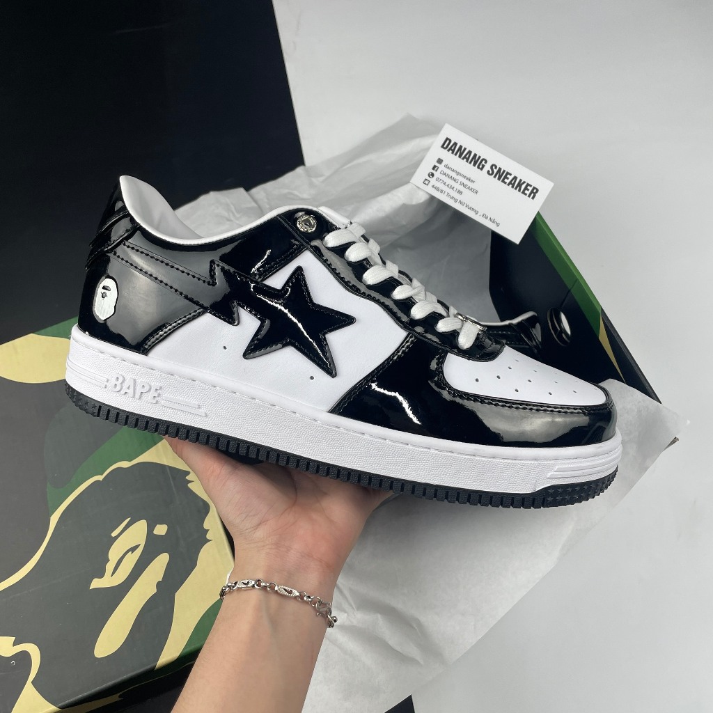 Giày A Bathing Ape Bape Sta Low Black ( Bape đen bóng ) bản best ...