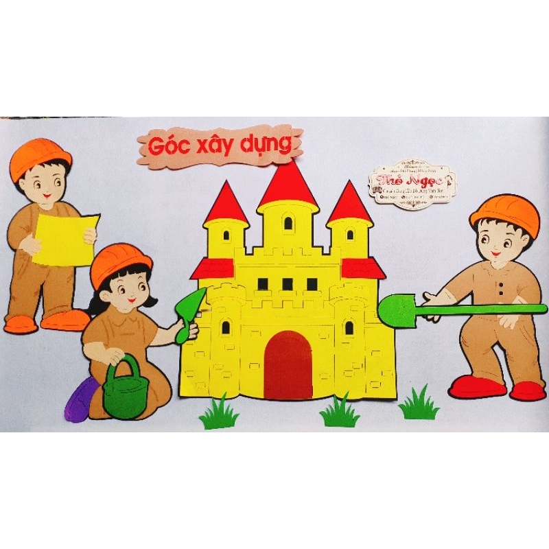 tranh góc steam mầm non- góc xây dựng M2 | Shopee Việt Nam