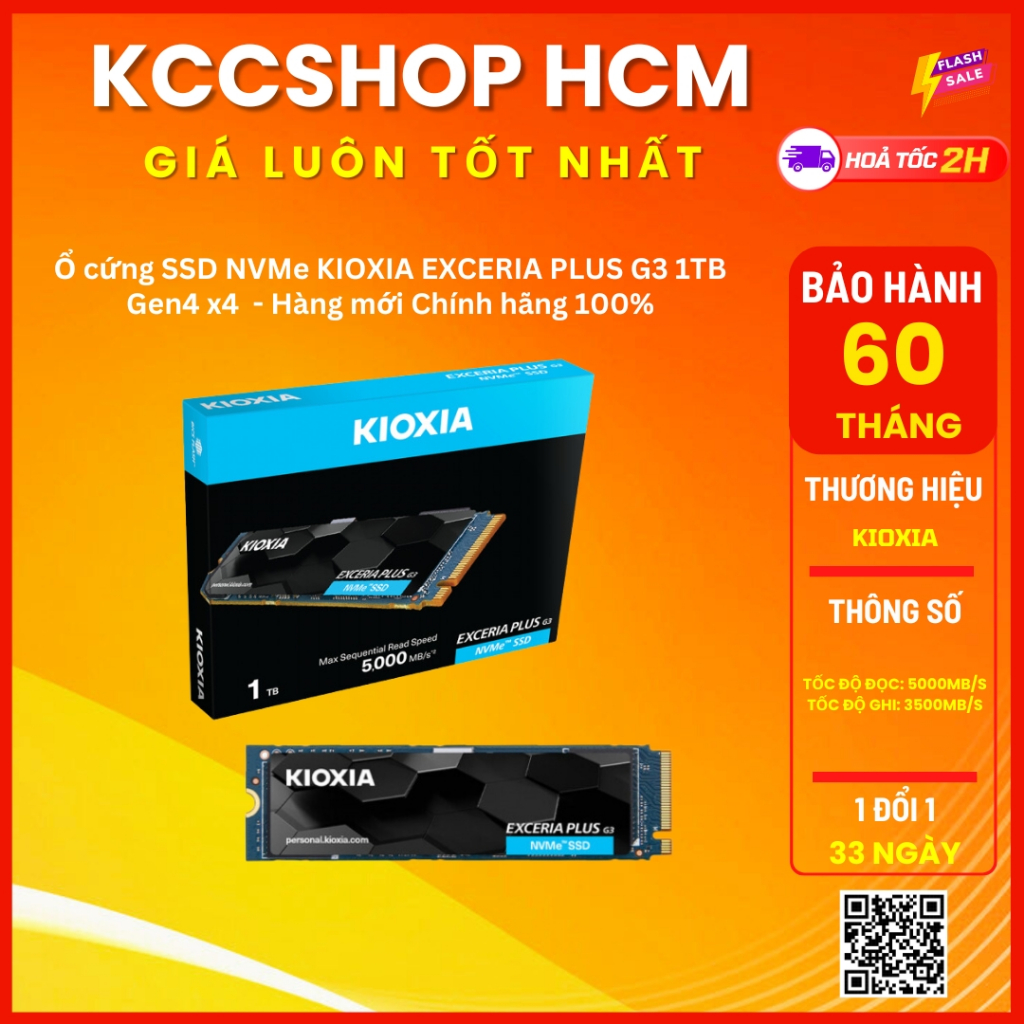 Ổ cứng SSD NVMe Kioxia Exceria Plus G3 1TB Gen 4x4 - chính hãng bảo hành 60 Tháng | Shopee Việt Nam