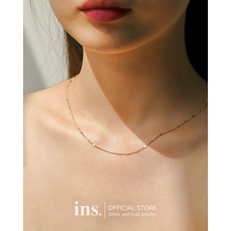 Dây chuyền bạc INS thiết kế mảnh hạt dẹt bắt sáng [SP96] | Shopee Việt Nam