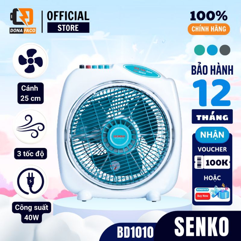 Quạt bàn đảo Senko BD1010, Quạt hộp đảo gió chính hãng cao 40cm 3 cấp ...