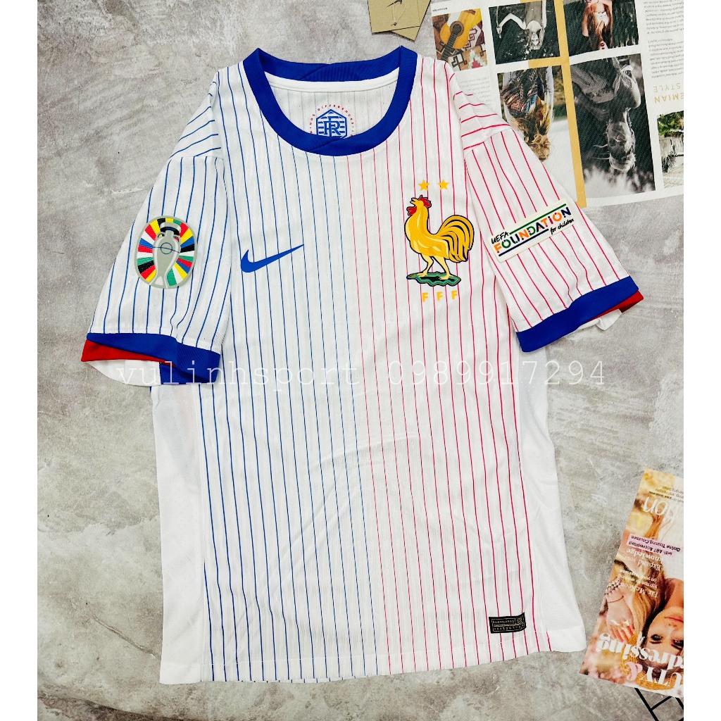 Áo bóng đá phiên bản cận hãng player logo cao su non đt Pháp France ...