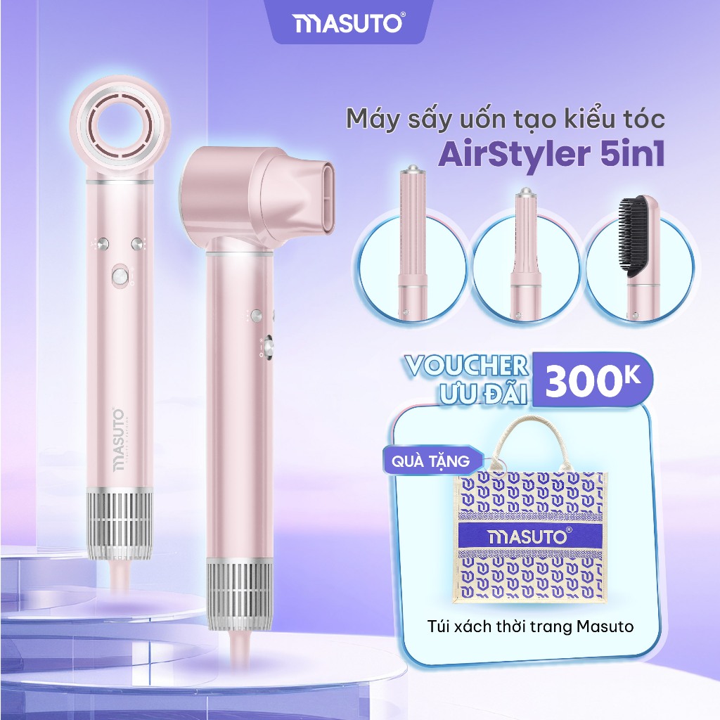 Máy Sấy Tóc Tạo Kiểu Masuto AirStyler 5in1 Phồng Và Mượt Tóc Công Nghệ ...
