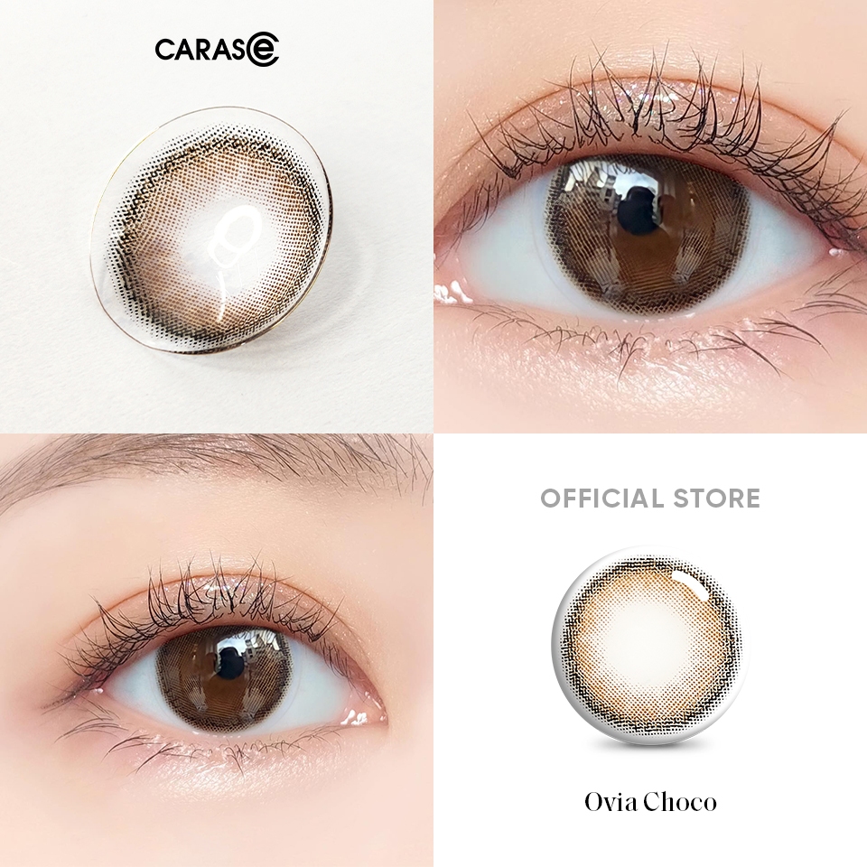 Kính áp tròng khoá ẩm 14H 3 Tháng Màu Nâu Choco CARASE, Lens cận OVIA ...