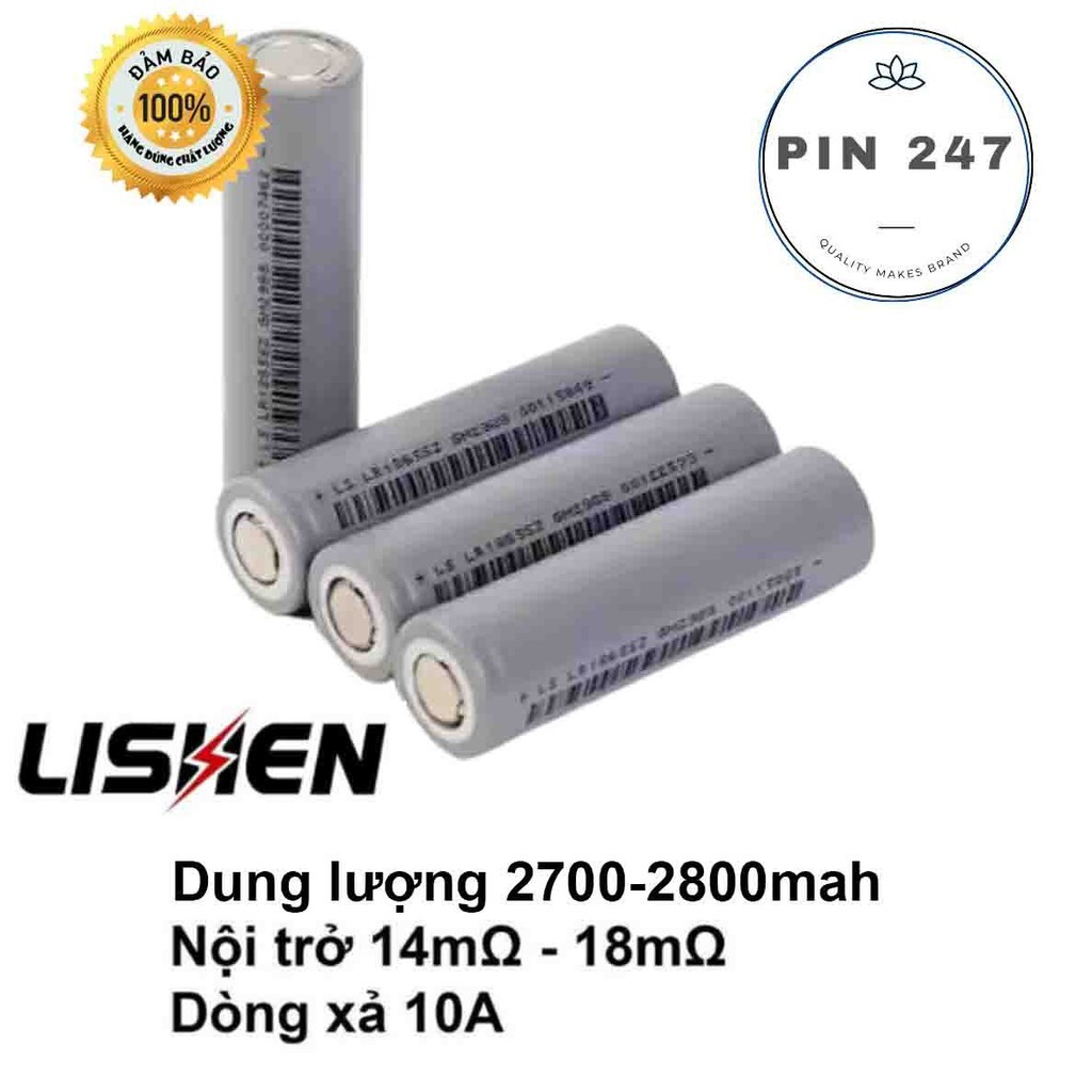 Cell pin 18650 lishen xám 2700, 2800 mah xả 12A (hàng mới , chính hãng ...