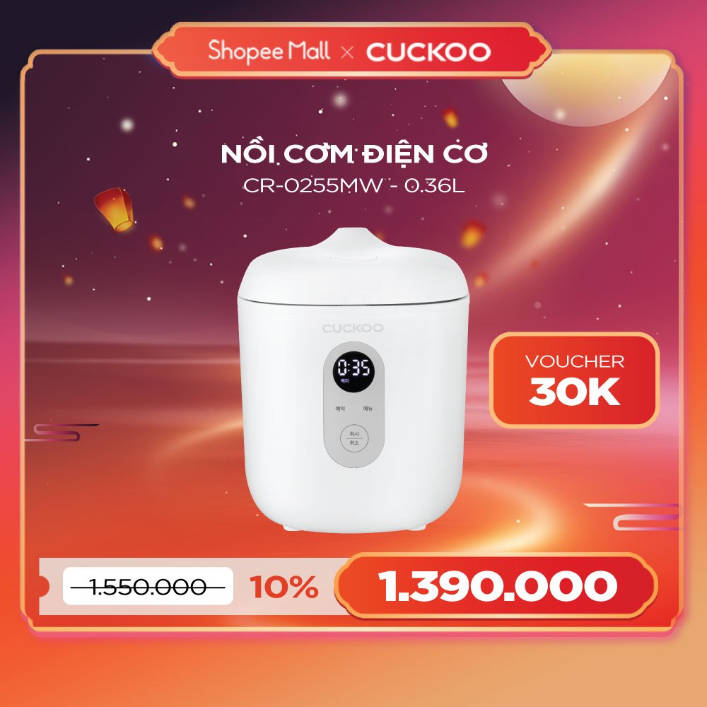Nồi cơm điện Mini Cuckoo 0.36L CR-0255MW - Lòng nồi chống dính - Hàng chính hãng | Shopee Việt Nam