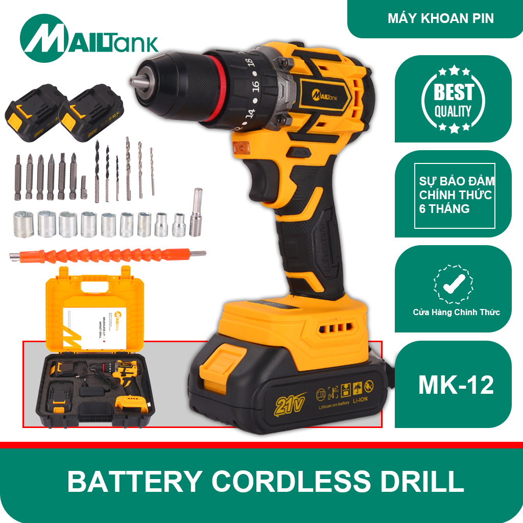 Máy Khoan Pin MAILTank MK12 21V Lõi đồng 100% 3 Chức Năng Khoan Tường ...