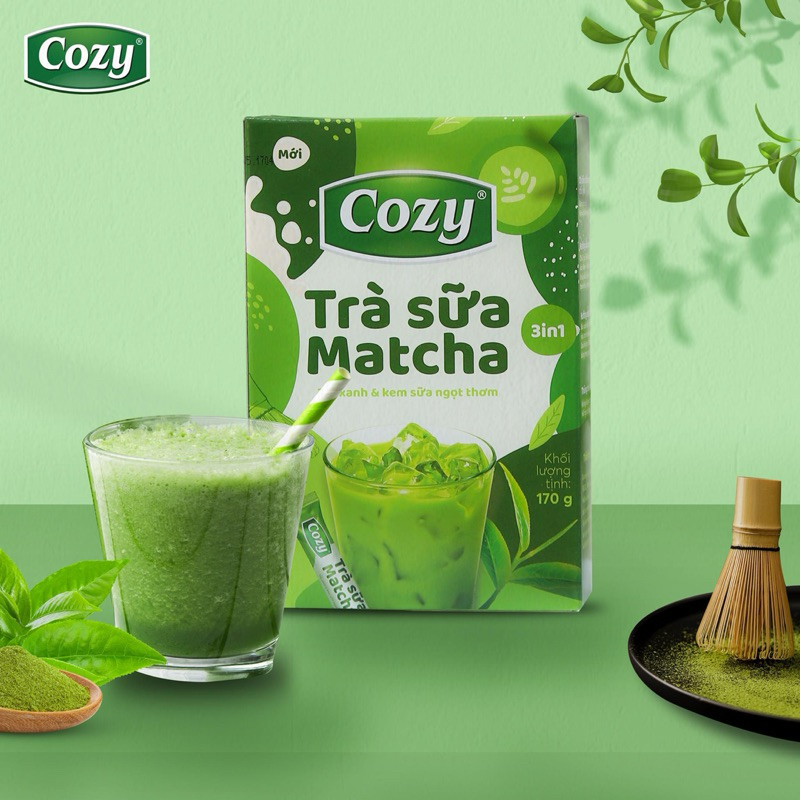 Trà sữa matcha Cozy 3 in 1 hộp 170g (10 gói x 17g) | Shopee Việt Nam